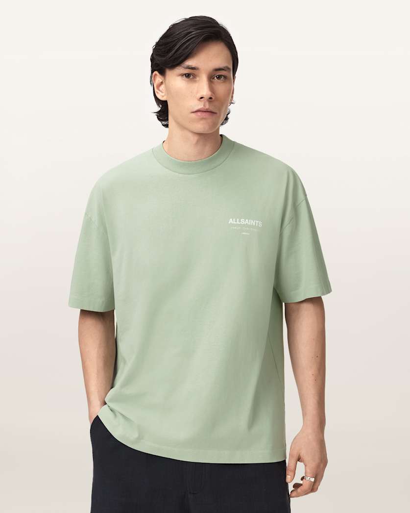 Underground Oversized Crew Neck T-Shirt CELADON GREEN | ALLSAINTS US